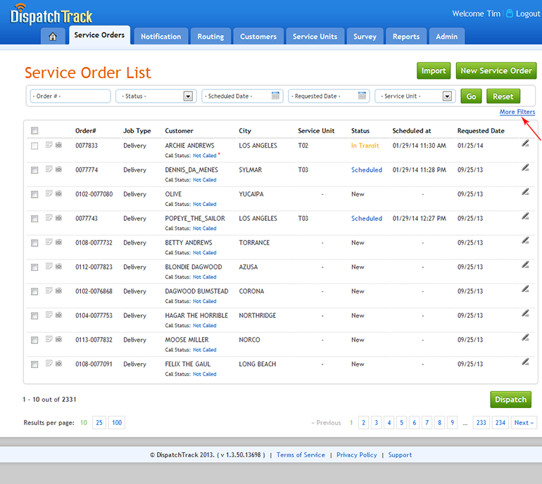 The Import button is used to import data from POS systems. When clicked ...