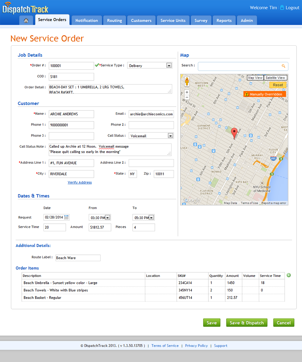Your Service Order entry page would look similar to this once you’re ...