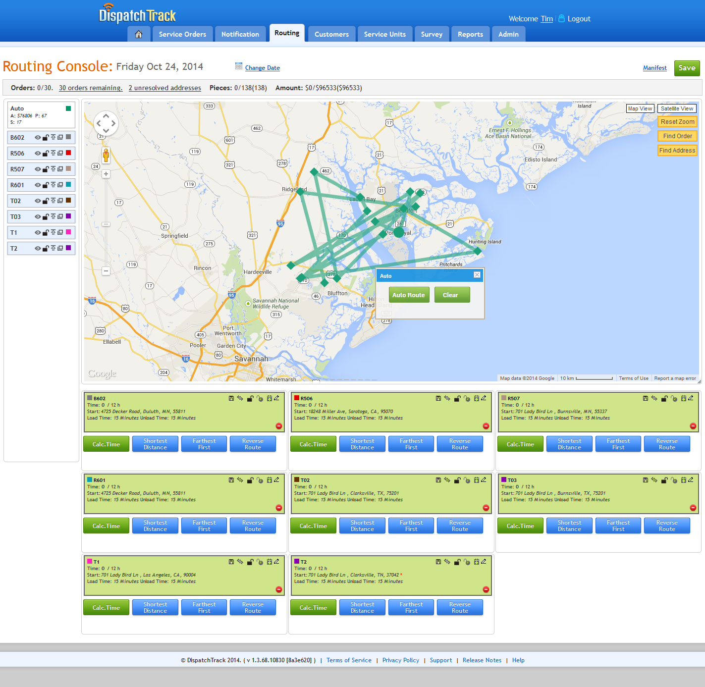 4. Click on the Route line by clicking on the Route line when the mouse ...