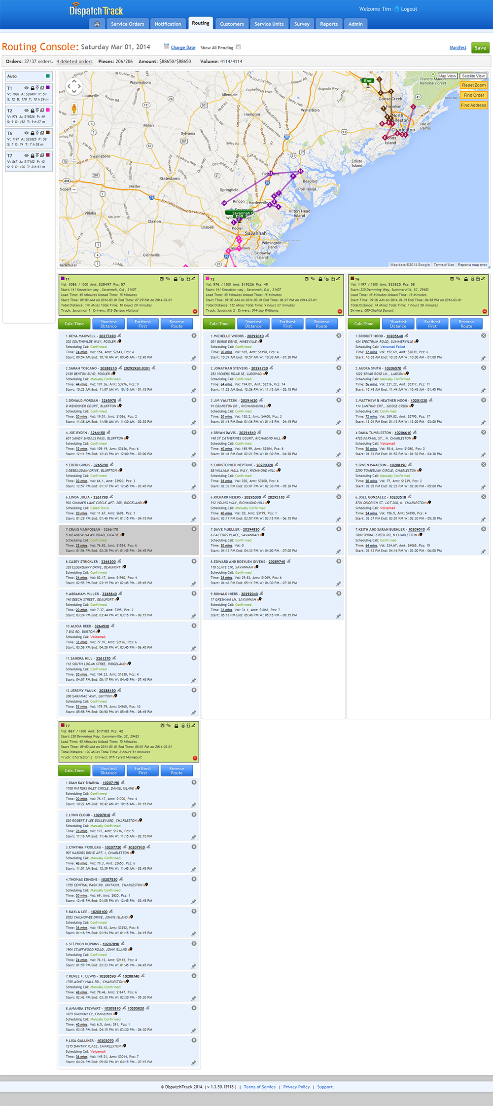 1. Click the Routing tab to get started. The Routing console is ...